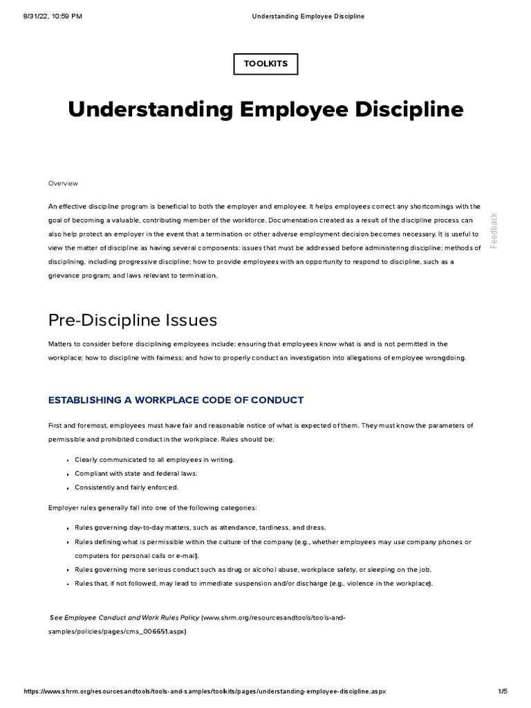 Understanding Employee Discipline | PDF | Mediation | Employment