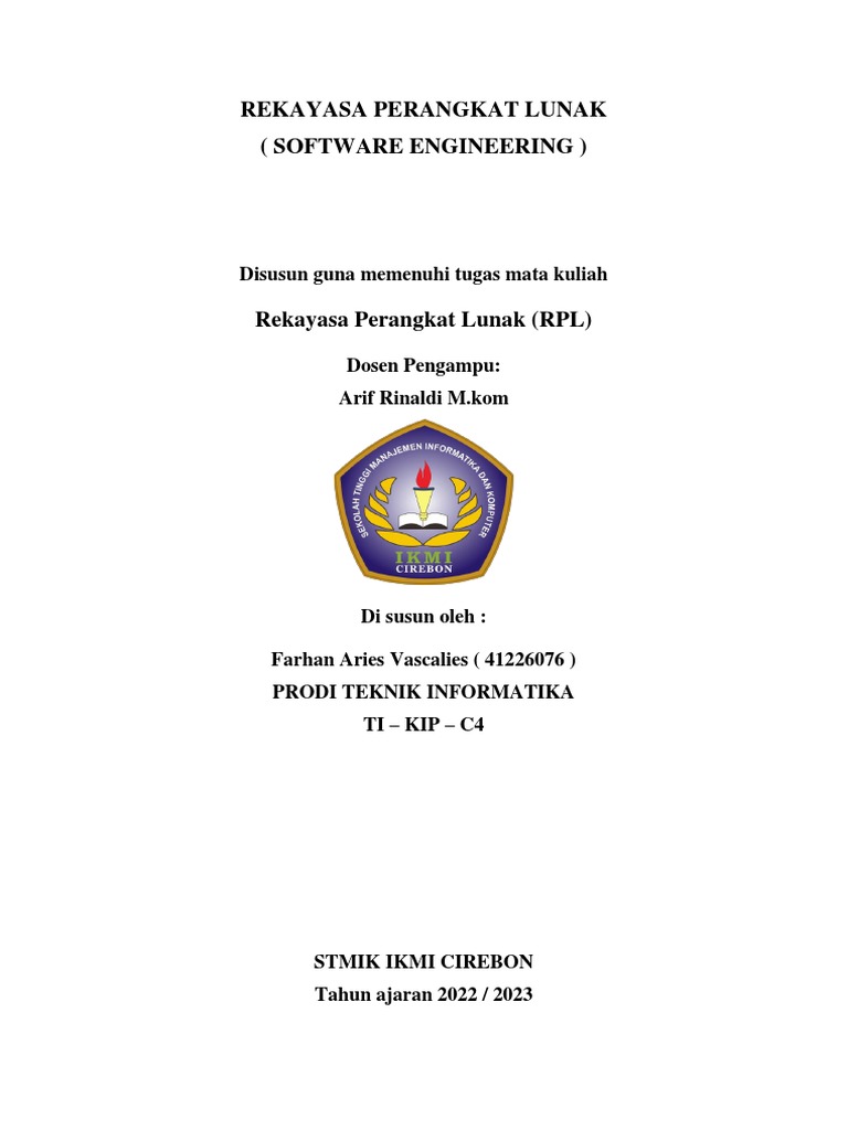 Rekayasa Perangkat Lunak (RPL) | PDF