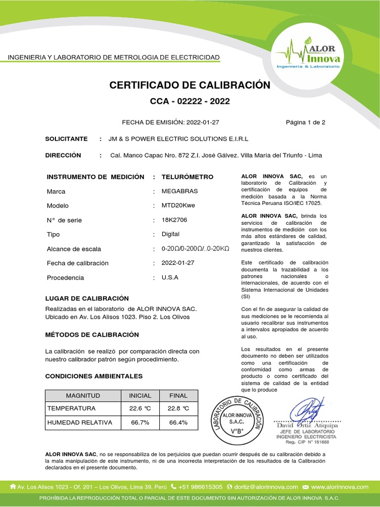 Cca-02222-2022 Telurometro Megabras Mtd20kwe - Jmpower | PDF ...