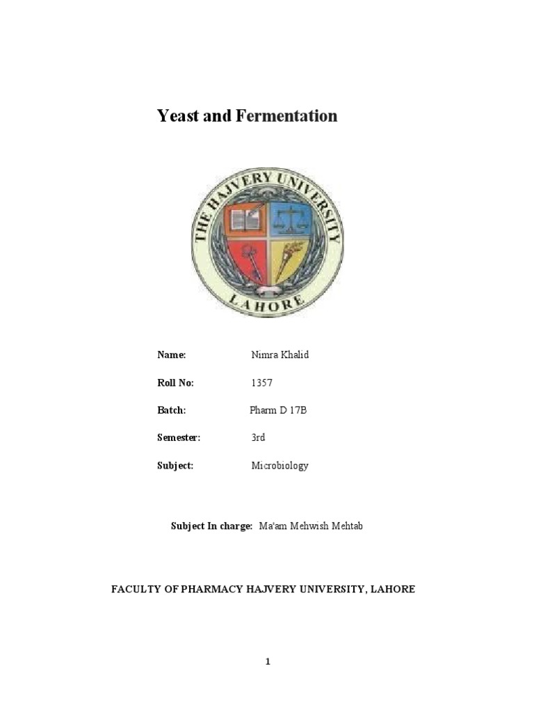 Yeast and Fermentation Term Paper | PDF | Yeast | Fermentation