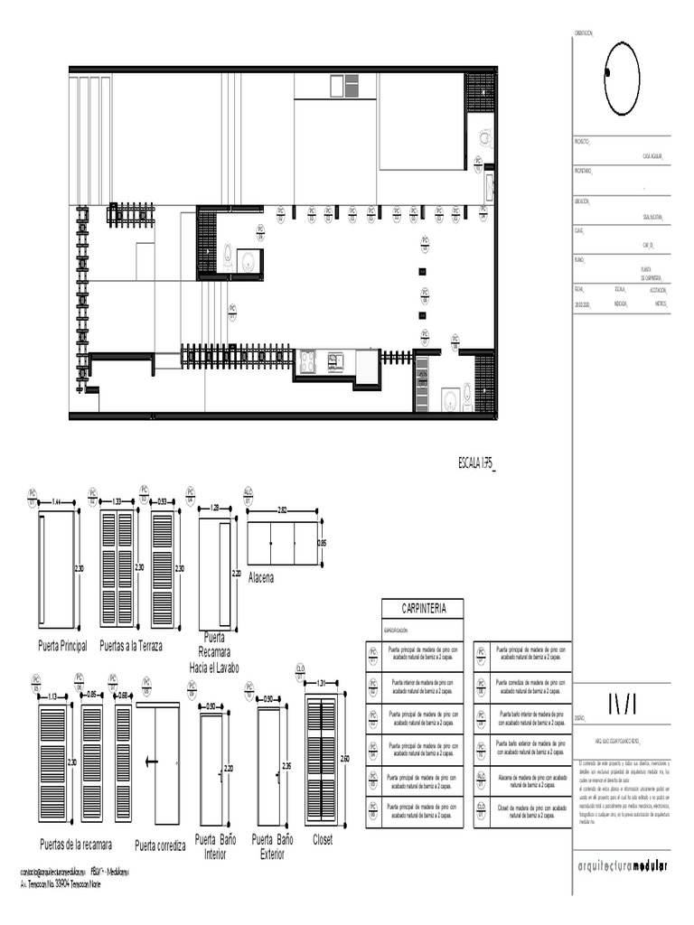 ARQ - 5 - Casa Aguilar - Carpinteria | PDF
