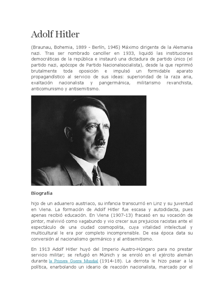Adolf Hitler | PDF | Alemania nazi | Adolf Hitler