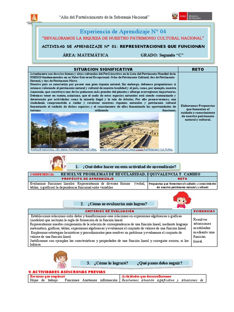 E.4 - 2do-01-Funcion Lineal | PDF | Función (Matemáticas) | Aprendizaje