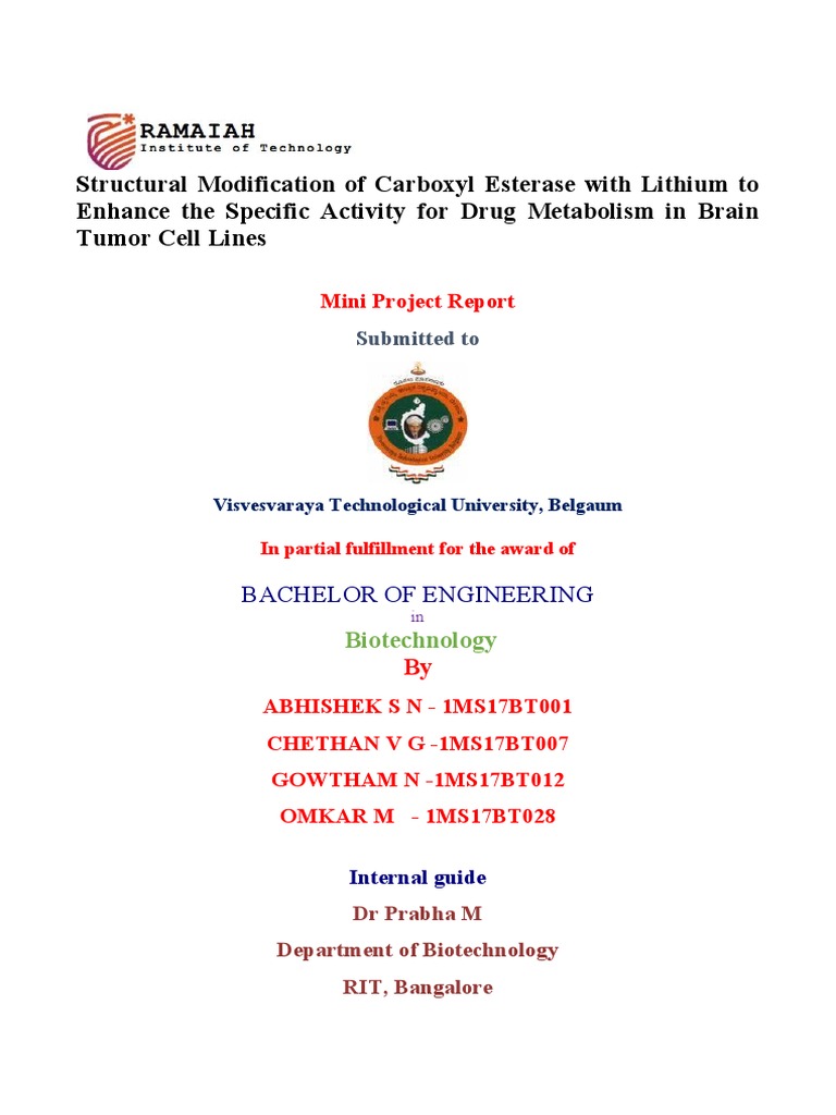 Mini Project Report Pdf Protein Data Bank Brain Tumor