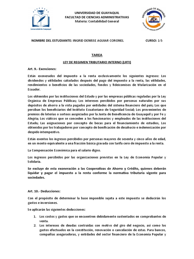 Lrti Articulos | PDF | Impuesto sobre la renta | Impuestos