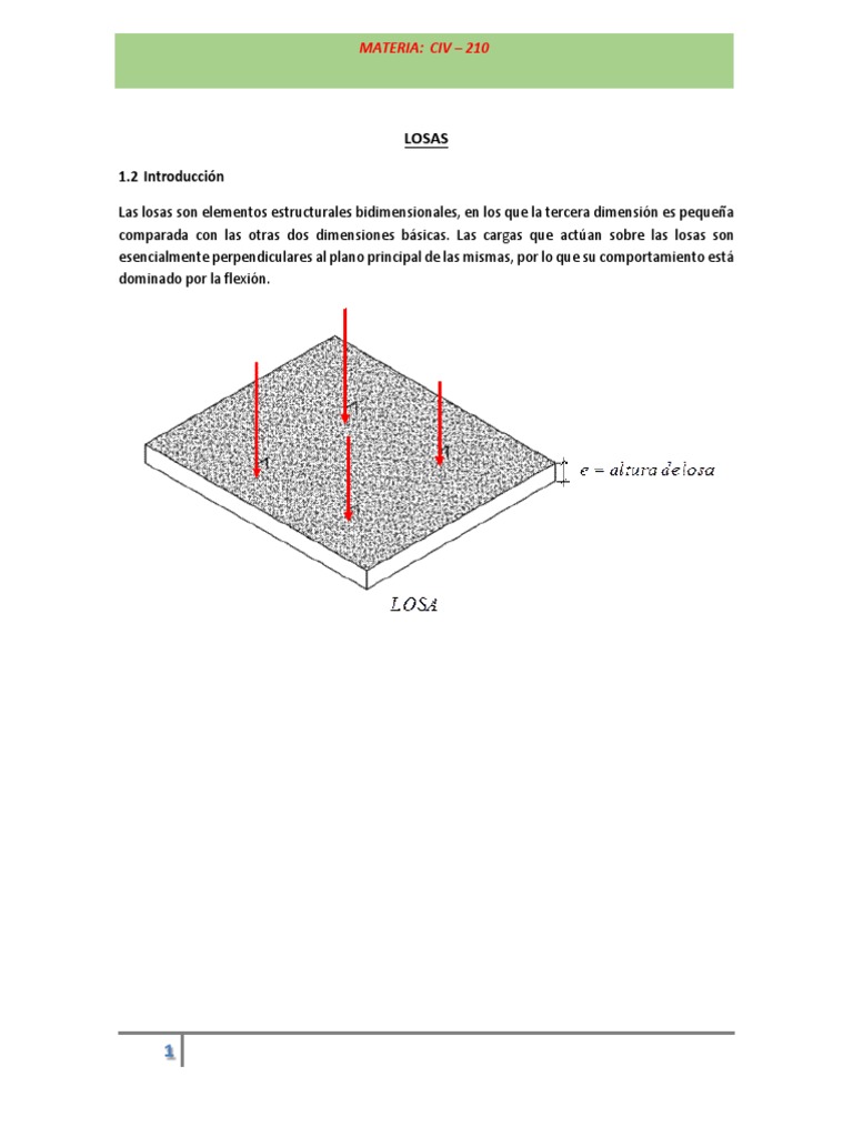 Tema 2-Losas | PDF | Viga (Estructura) | Braguero