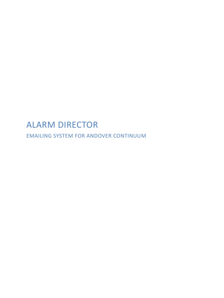 Alarm Director: Emailing System For Andover Continuum | PDF | Microsoft ...