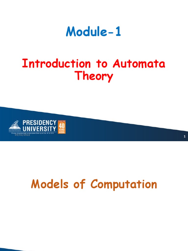 Module 1 Introduction To Automata Theory Pdf Automata Theory Computing