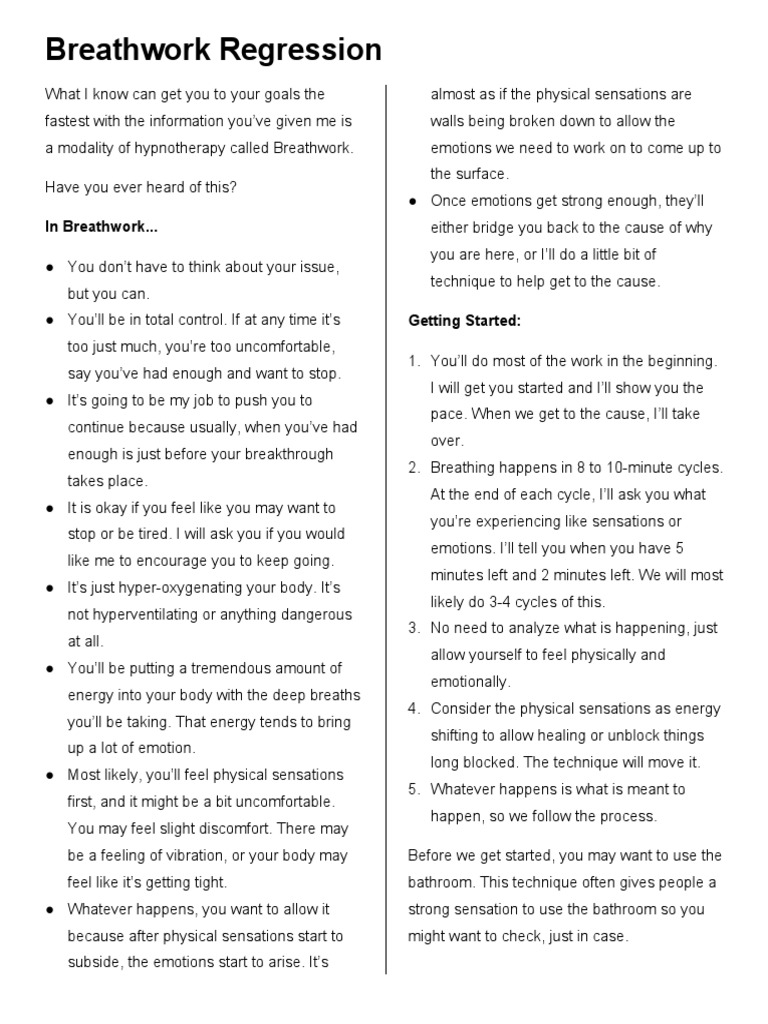 Breathwork Regression | PDF | Breathing | Thorax