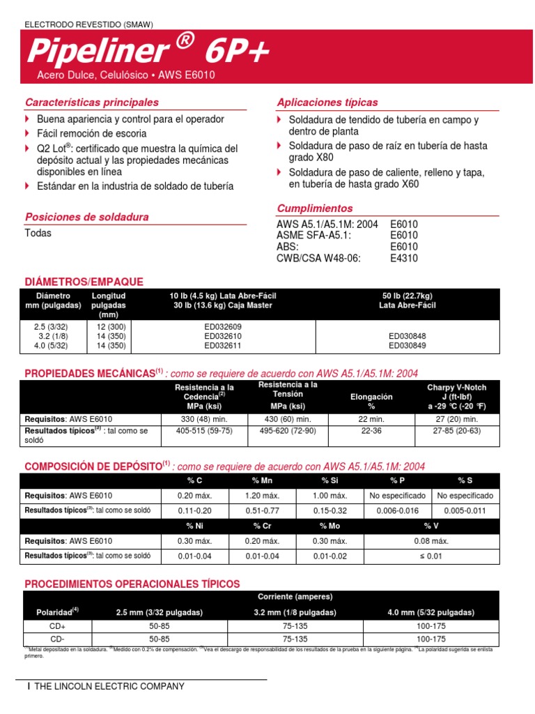 Pipeliner 6P | PDF | Soldadura | Construcción