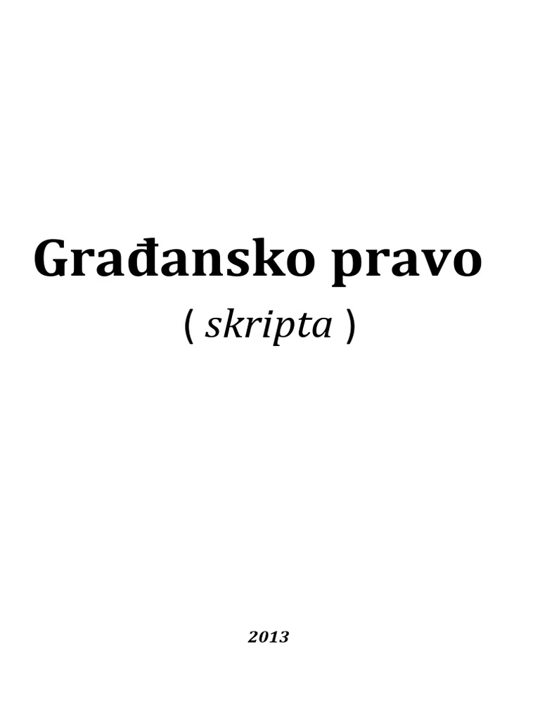 Gradjansko - SKRIPTA | PDF