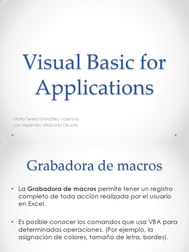 02 Vba | PDF | Microsoft Excel | Visual Basic para Aplicaciones
