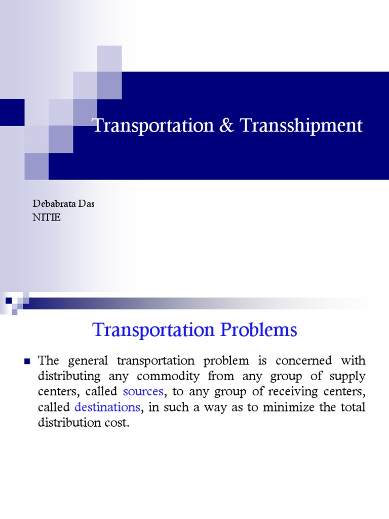Transportation & Transhipment | PDF | Mathematical Analysis | Transport