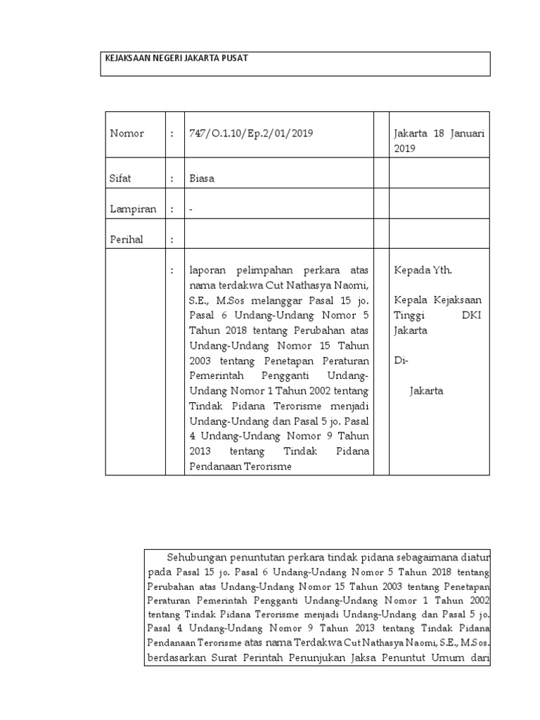 P-33 Tanda Terima Surat Pelimpahan Perkara (Khansa) | PDF