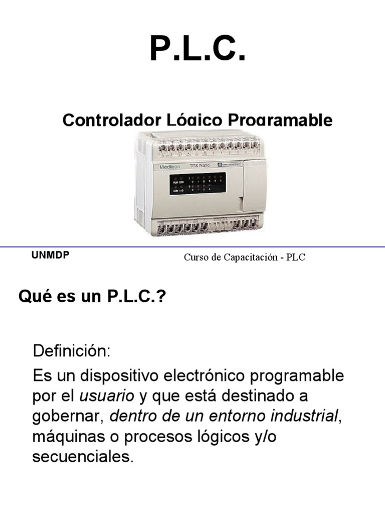 Capacitación en Controladores Lógicos PLC | PDF | Controlador lógico programable | Memoria de ...