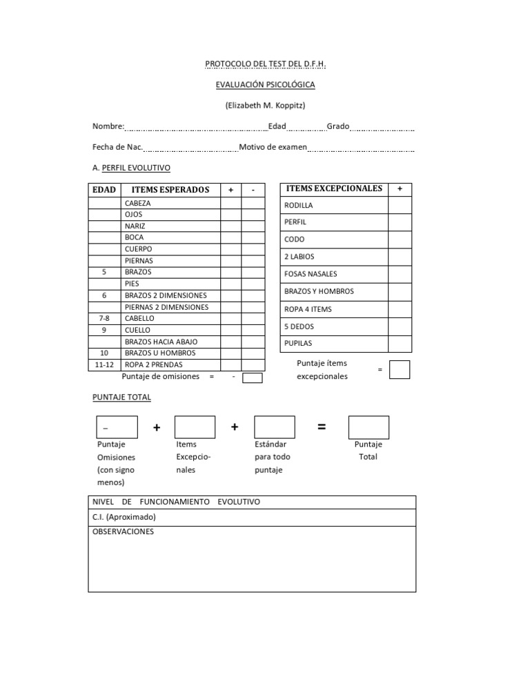 Protocolo de DFH | PDF