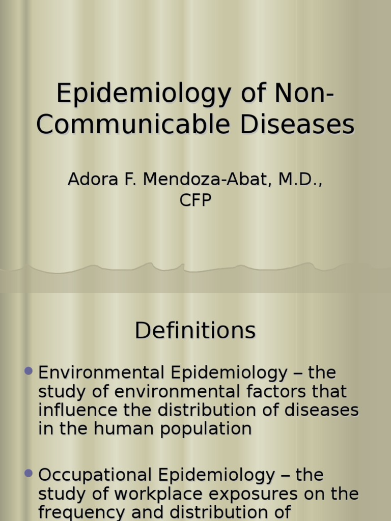 Epidemiology of Non-Communicable Diseases | Non Communicable Disease ...
