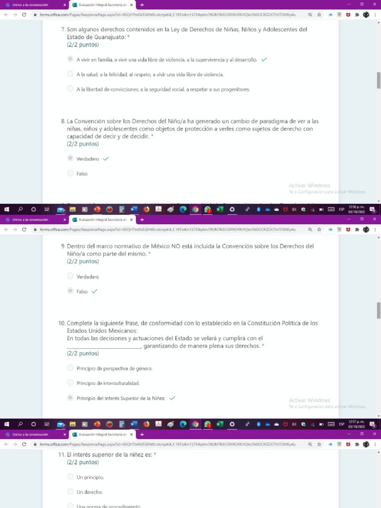 Respuestas Examen de Derechos Humanos | PDF