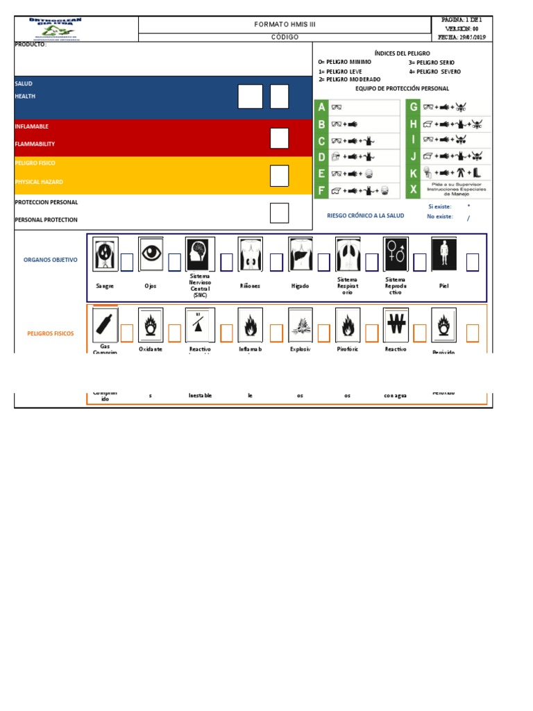 Formato Hmis III v00 | PDF | Química | Medicina CLINICA