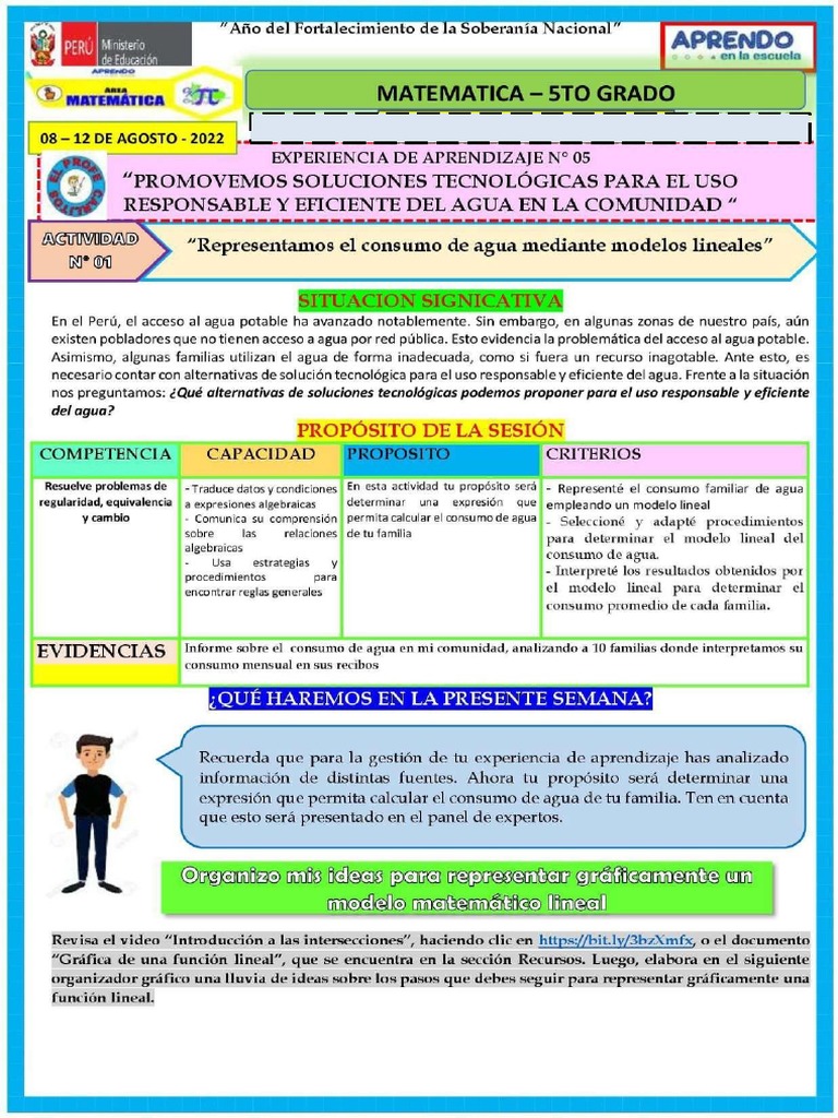 Experiencia De Aprendizaje 05 Actividad 01 5to Grado Pdf