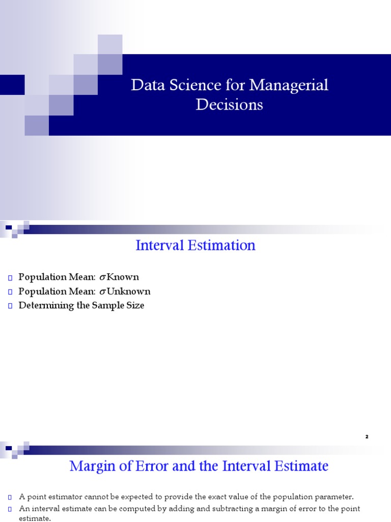 Interval Estimation | PDF | Sample Size Determination | Standard Deviation