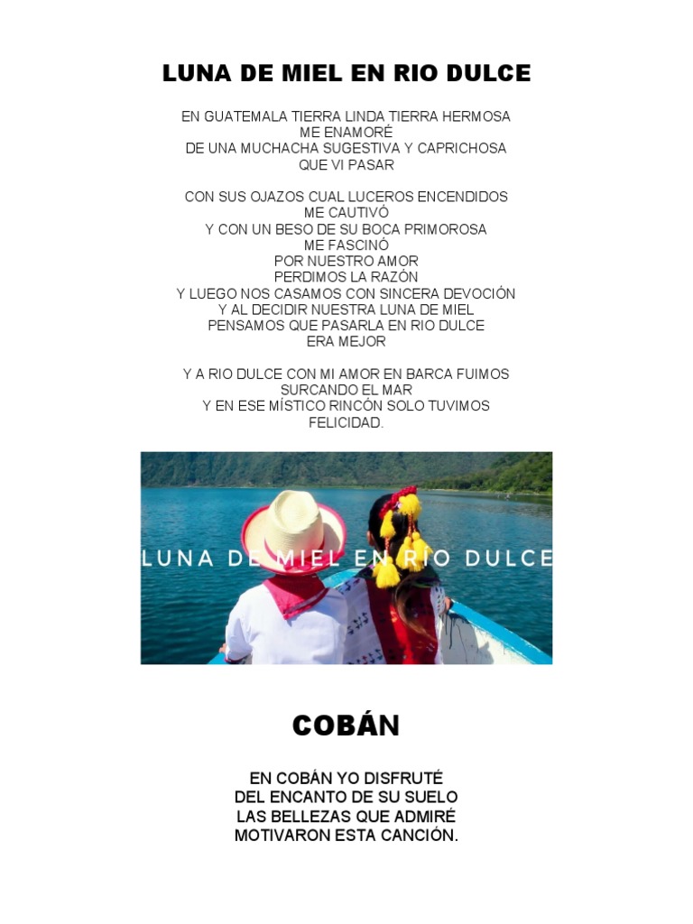 Luna de Miel en Rio Dulce | Descargar gratis PDF | Guatemala