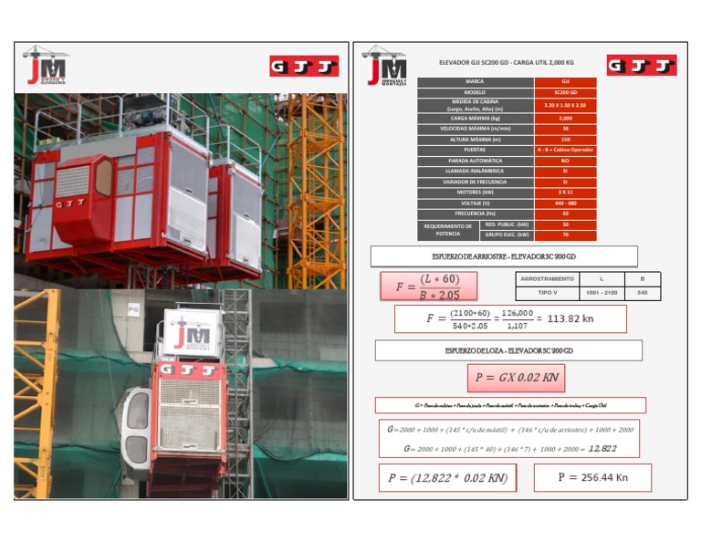 Elevador GJJ SC200 GD: Especificaciones Técnicas | PDF | Vehículos ...