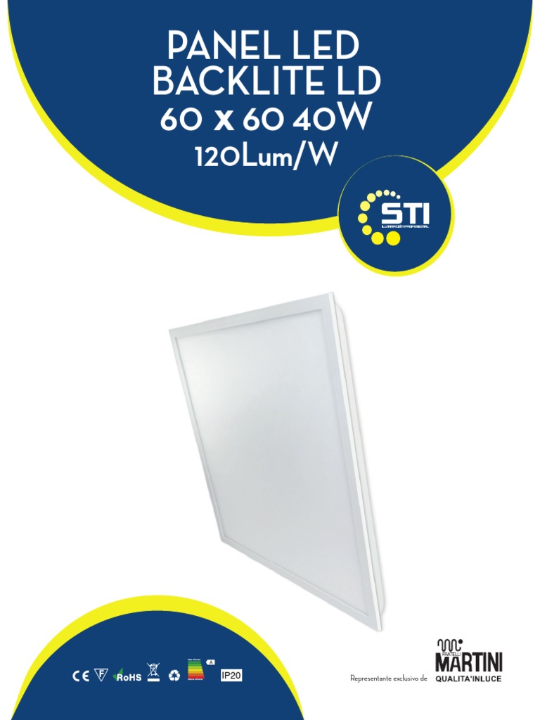 Panel Led Backlite LD 60x60 40W | PDF | Diodo emisor de luz | Encendiendo