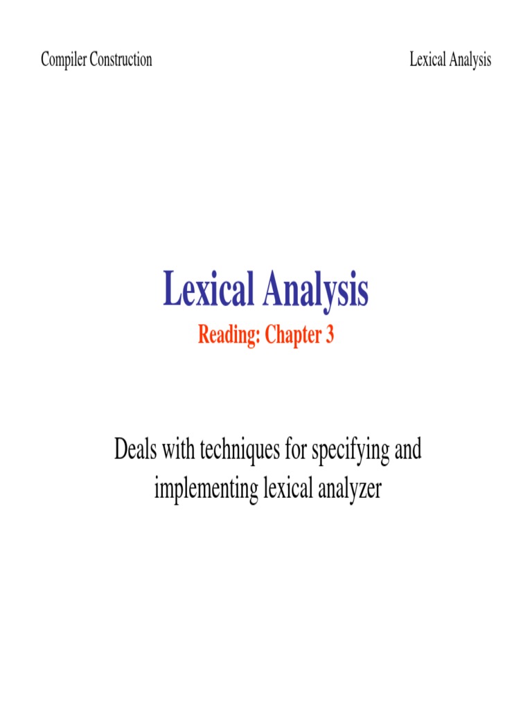 03 Lex Analysis | PDF | Regular Expression | Computer Engineering 03 Lex Analysis | PDF | Regular Expression | Computer Engineering