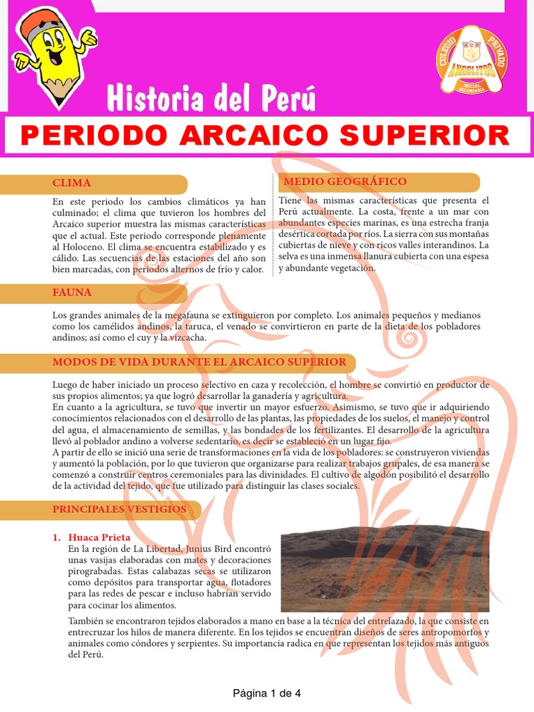 Periodo Arcaico Superior para Quinto Grado de Secundaria | PDF