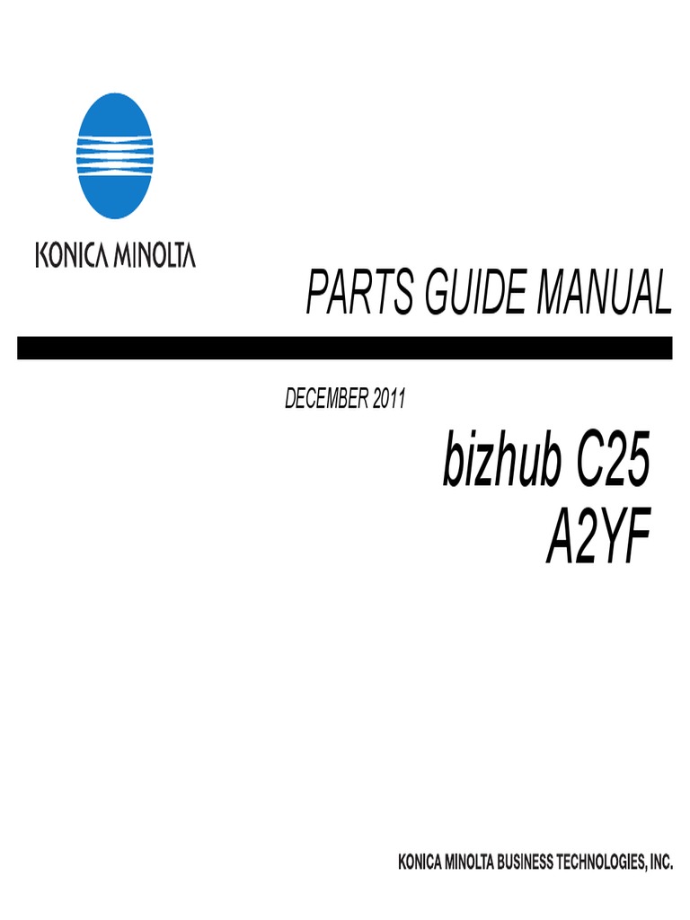 Bizhub C25 Parts Manual | PDF