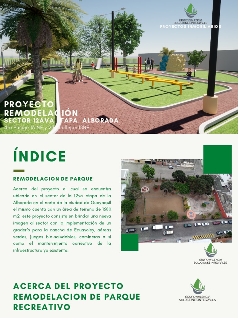 Proyecto Remodelacion de Parque Recreativo | PDF