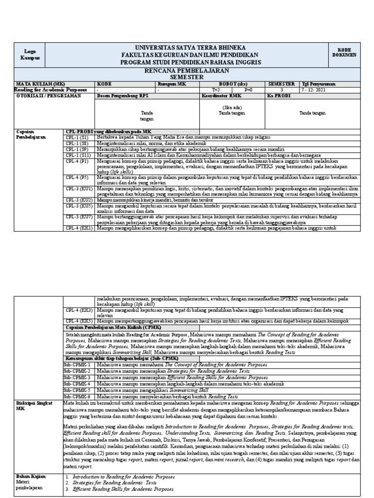2 RPS Reading For Academic Purpose | PDF