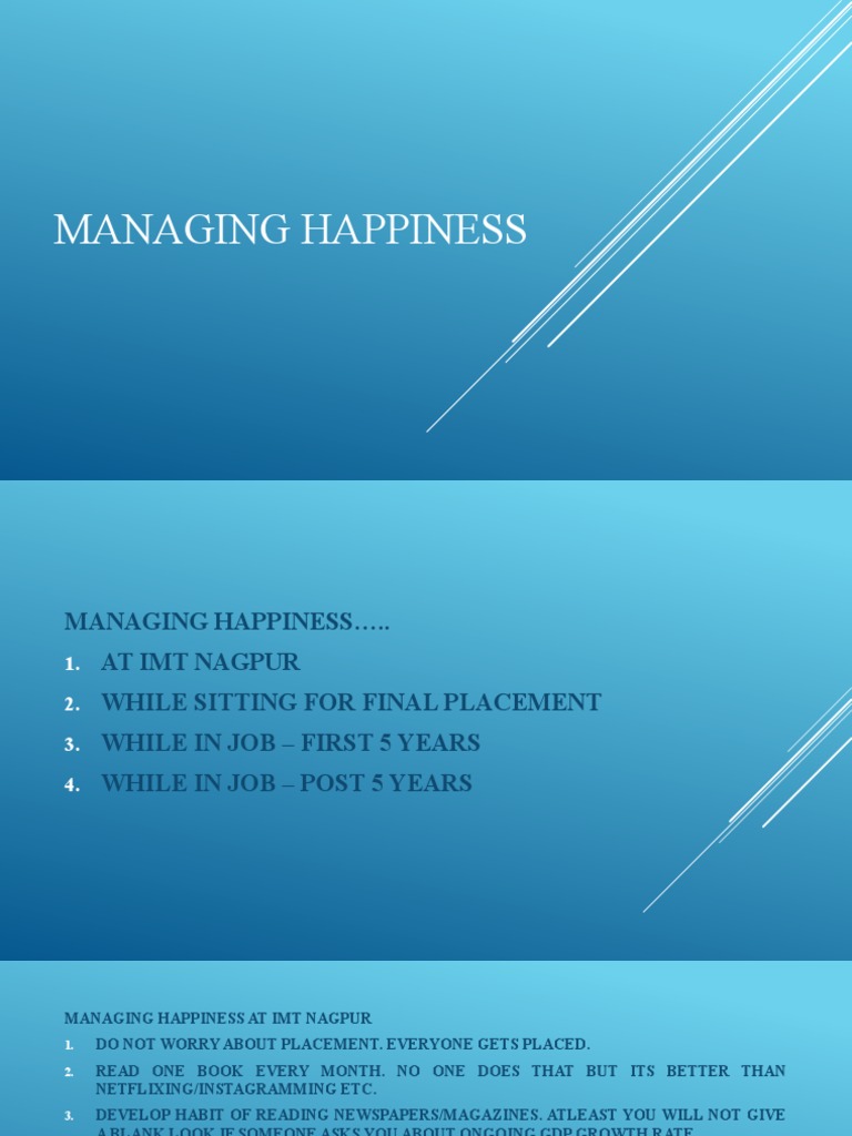 Managing Happiness | PDF