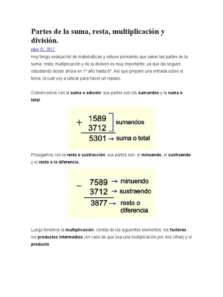 Operaciones Basicas. | PDF