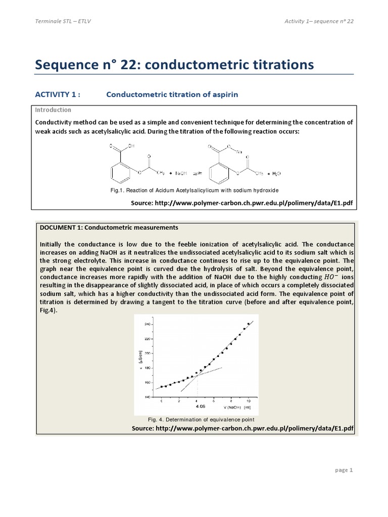 Aspirin Pdf Titration Chemistry