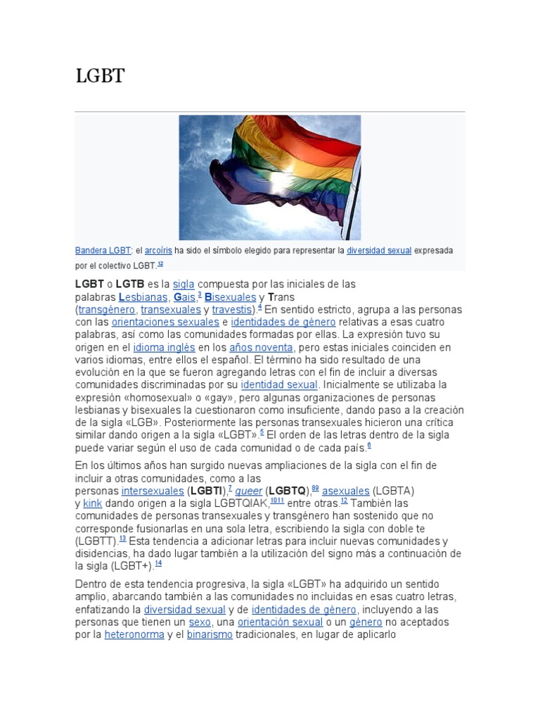 Significado y evolución de LGBT | PDF | LGBT | Estudios LGBTQIA+