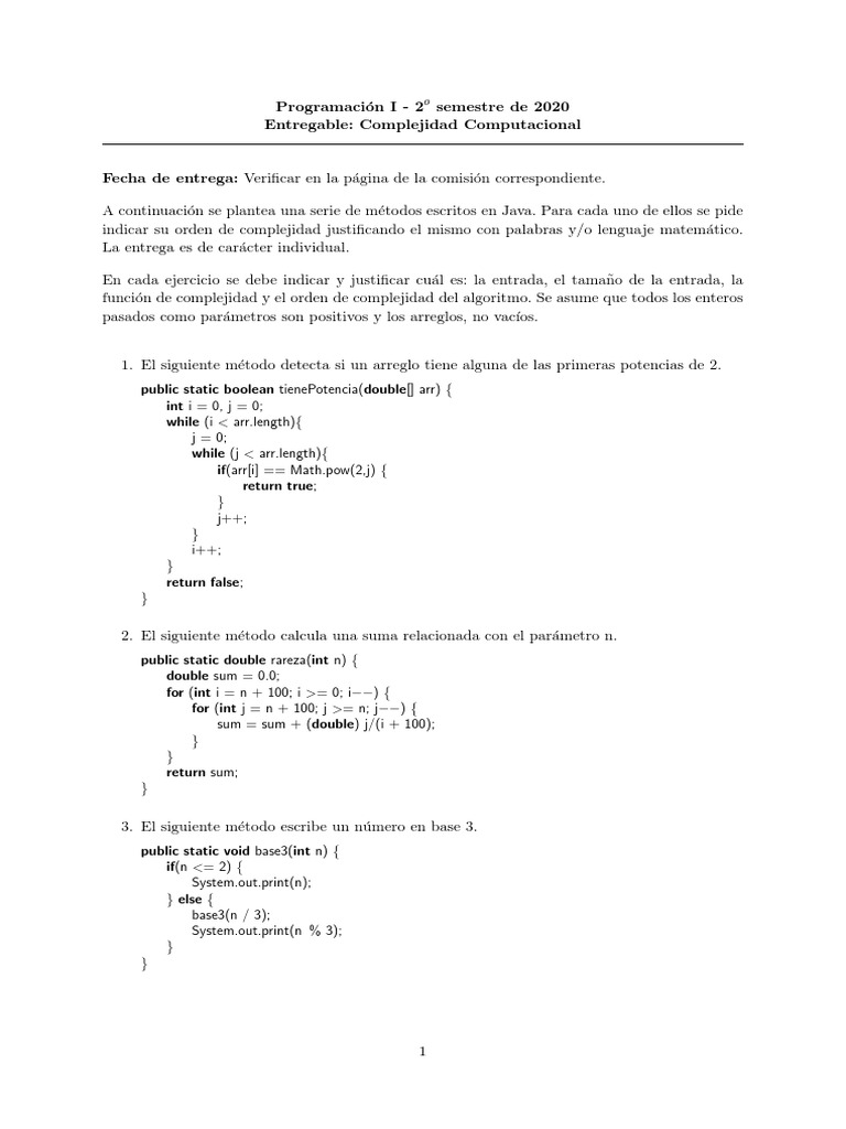 Entregable Complejidad | PDF | Estructura de datos de matriz ...