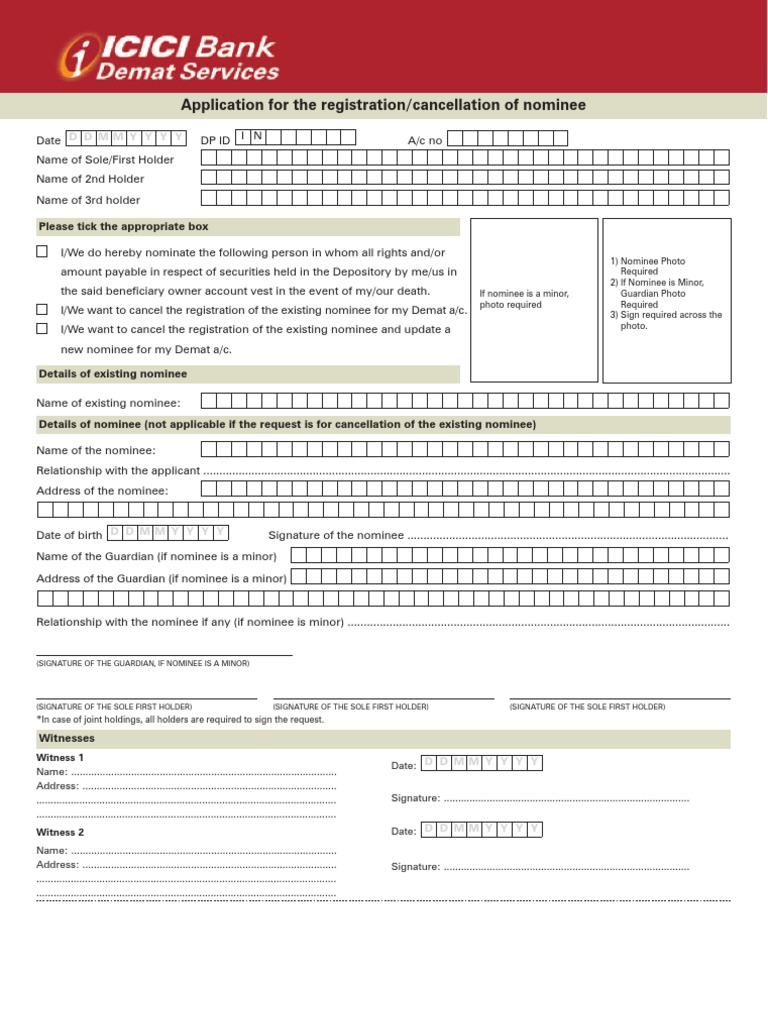 Demat Nominee Registration Form8 | PDF | Politics | Social Science