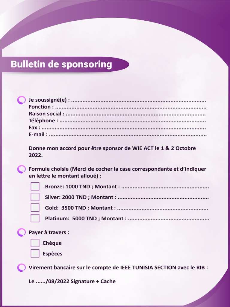 Bulletin de Sponsoring | PDF