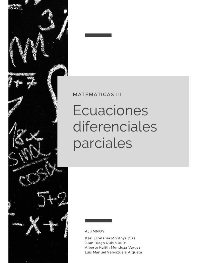 Ecuaciones Diferenciales Parciales | PDF | Ecuación diferencial parcial | Ecuaciones