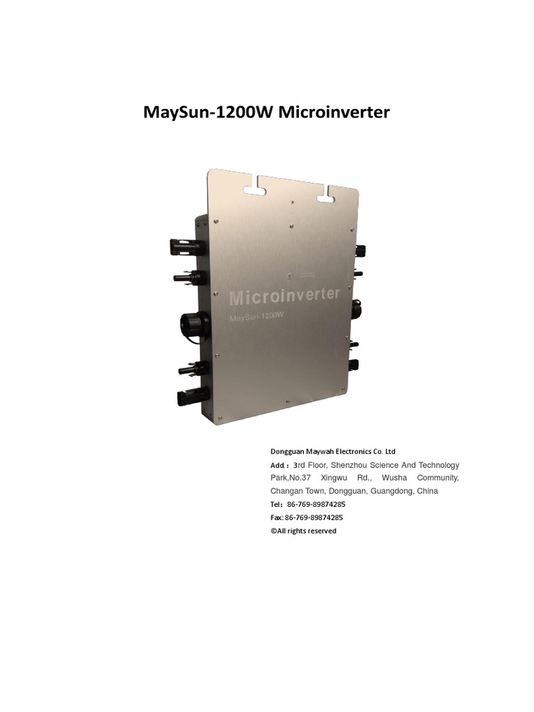 DataSheet MicroInversor | PDF | Power Inverter | Photovoltaics