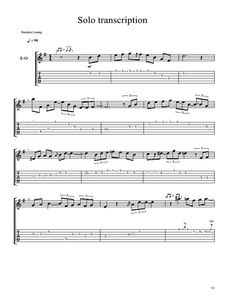 Solo Transcription I Can't Get Started | PDF