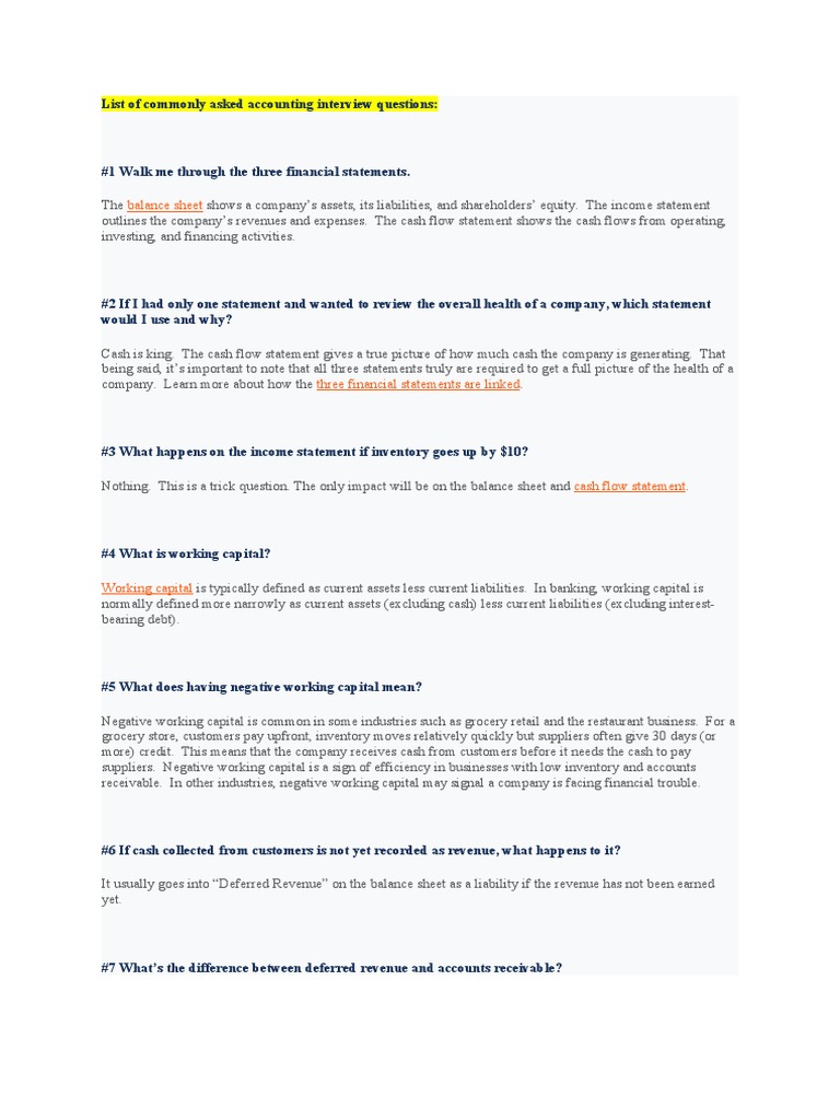 Pertanyaan Interview | Download Free PDF | Working Capital | Discounted ...