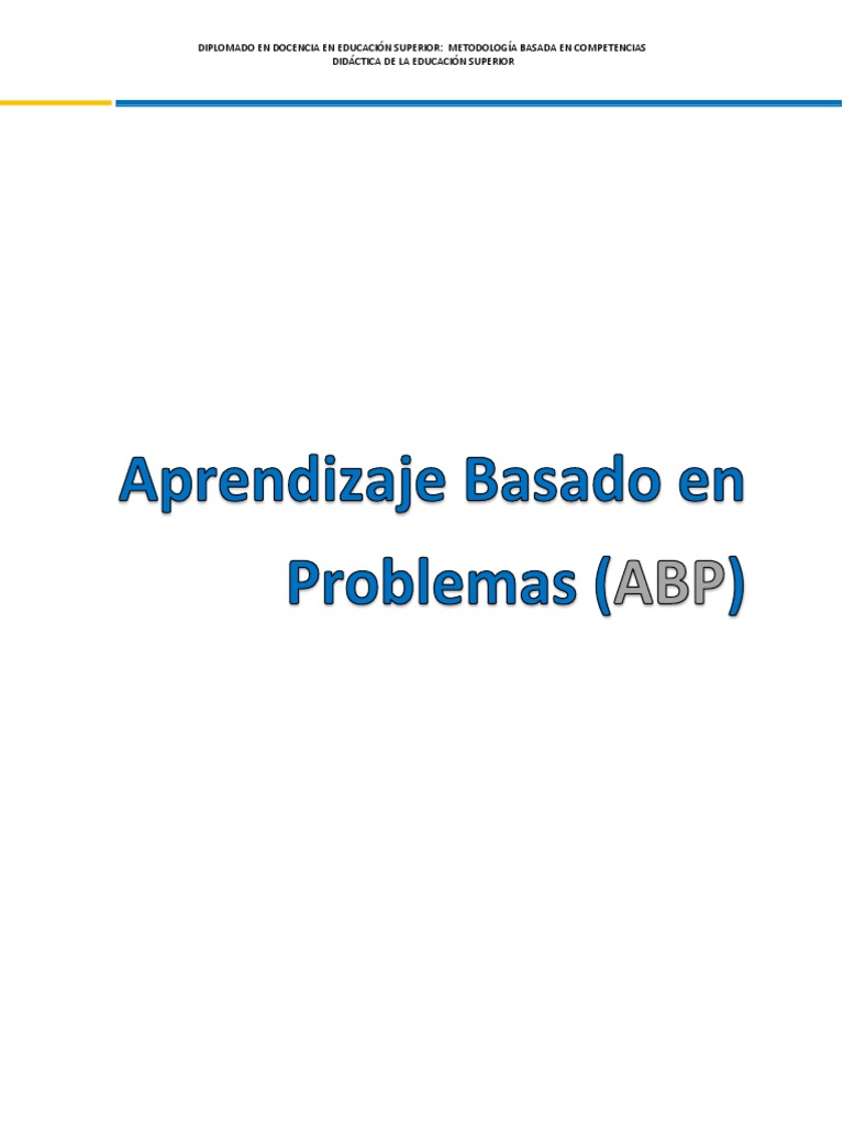 01 Aprendizaje Basado en Problemas ABP | PDF | Aprendizaje | Método de enseñanza