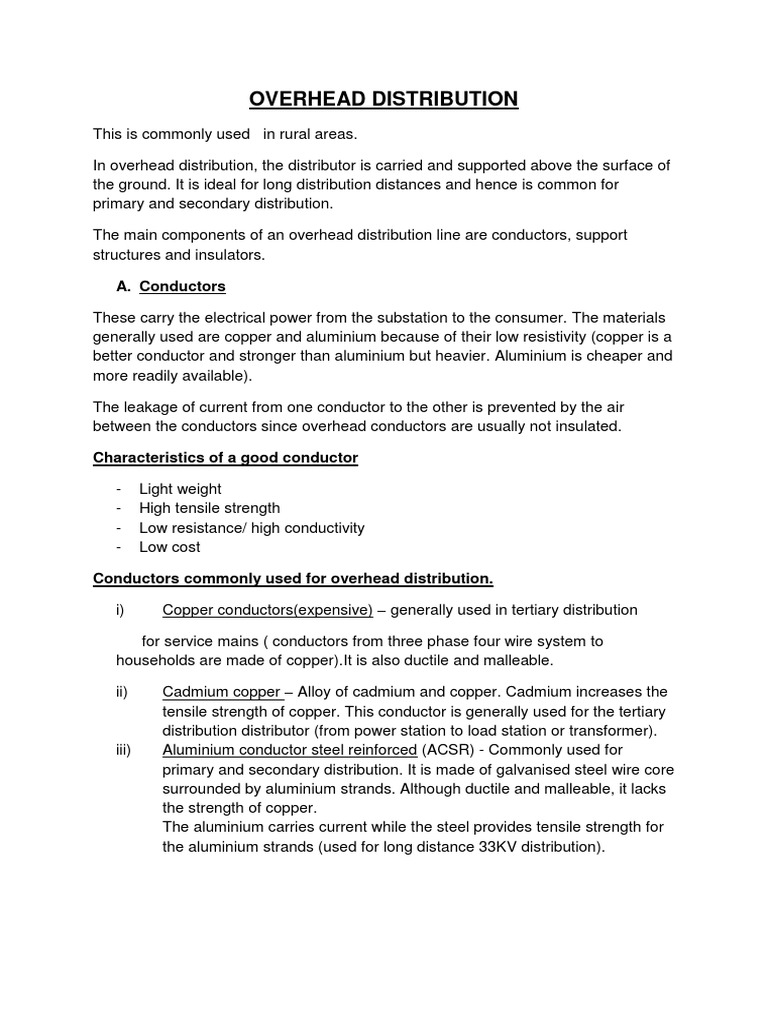 Overhead Distribution | PDF | Fuse (Electrical) | Ac Power
