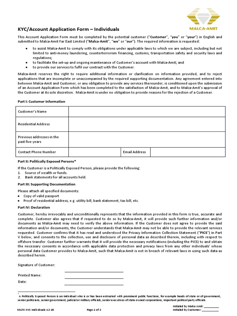 KYC Individual - Dec 2020 | PDF | Privacy | Information Privacy