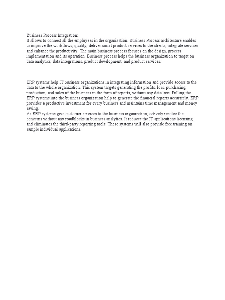 Business Process Integration Assignment | PDF