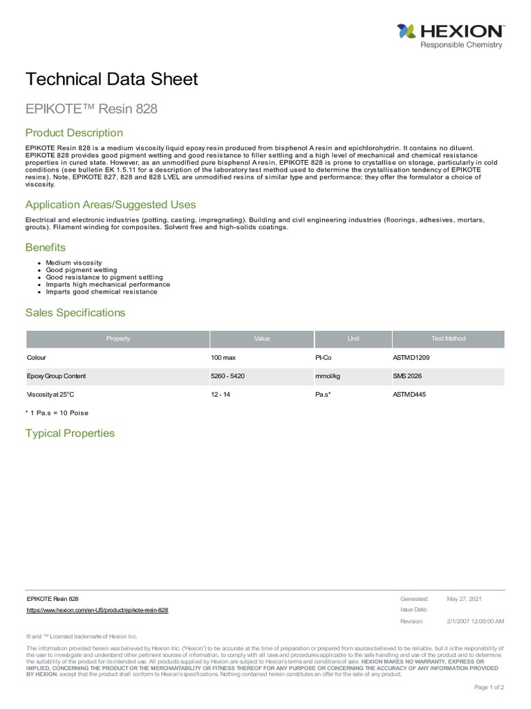 Epikote Resin 828 | Download Free PDF | Epoxy | Building Engineering