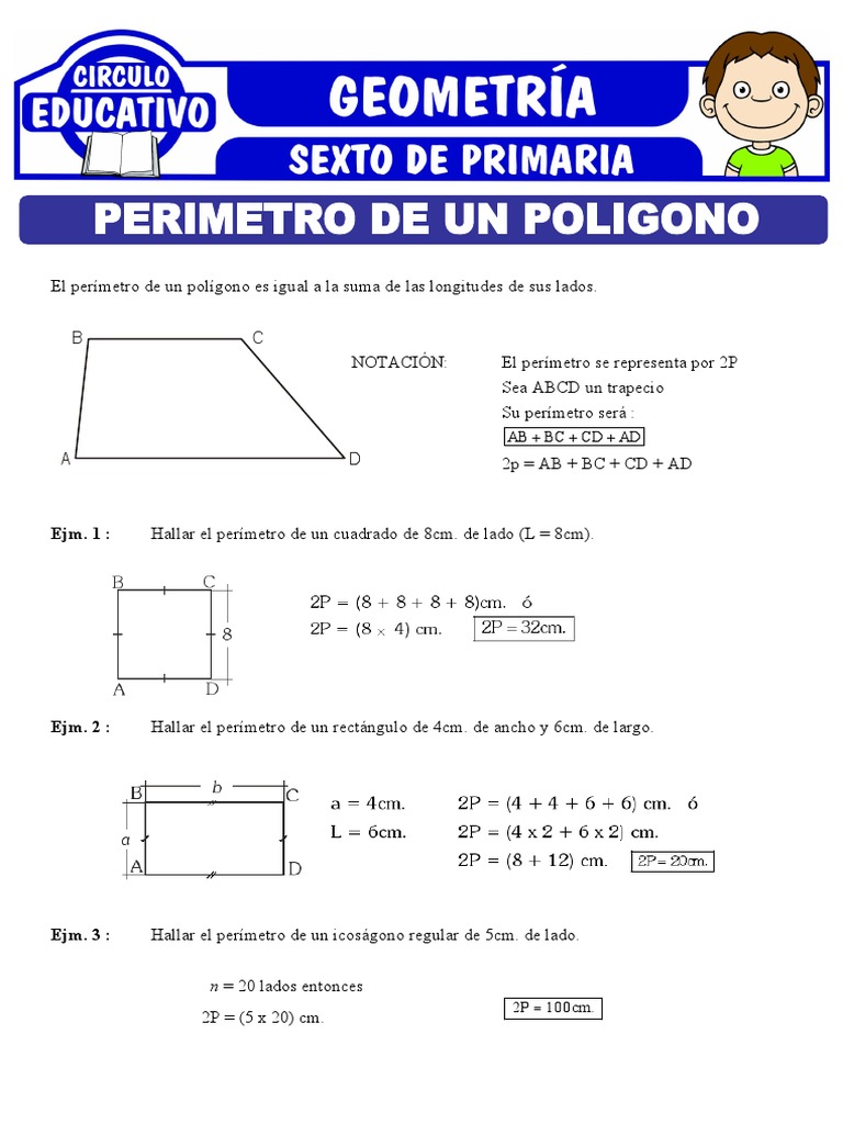 Perimetro de Un Poligono para Sexto de Primaria | PDF | Geometría ...
